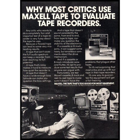 Maxell | Art | 978 Maxell Reel To Reel Tape Vintage Print Ad Audiophile ...